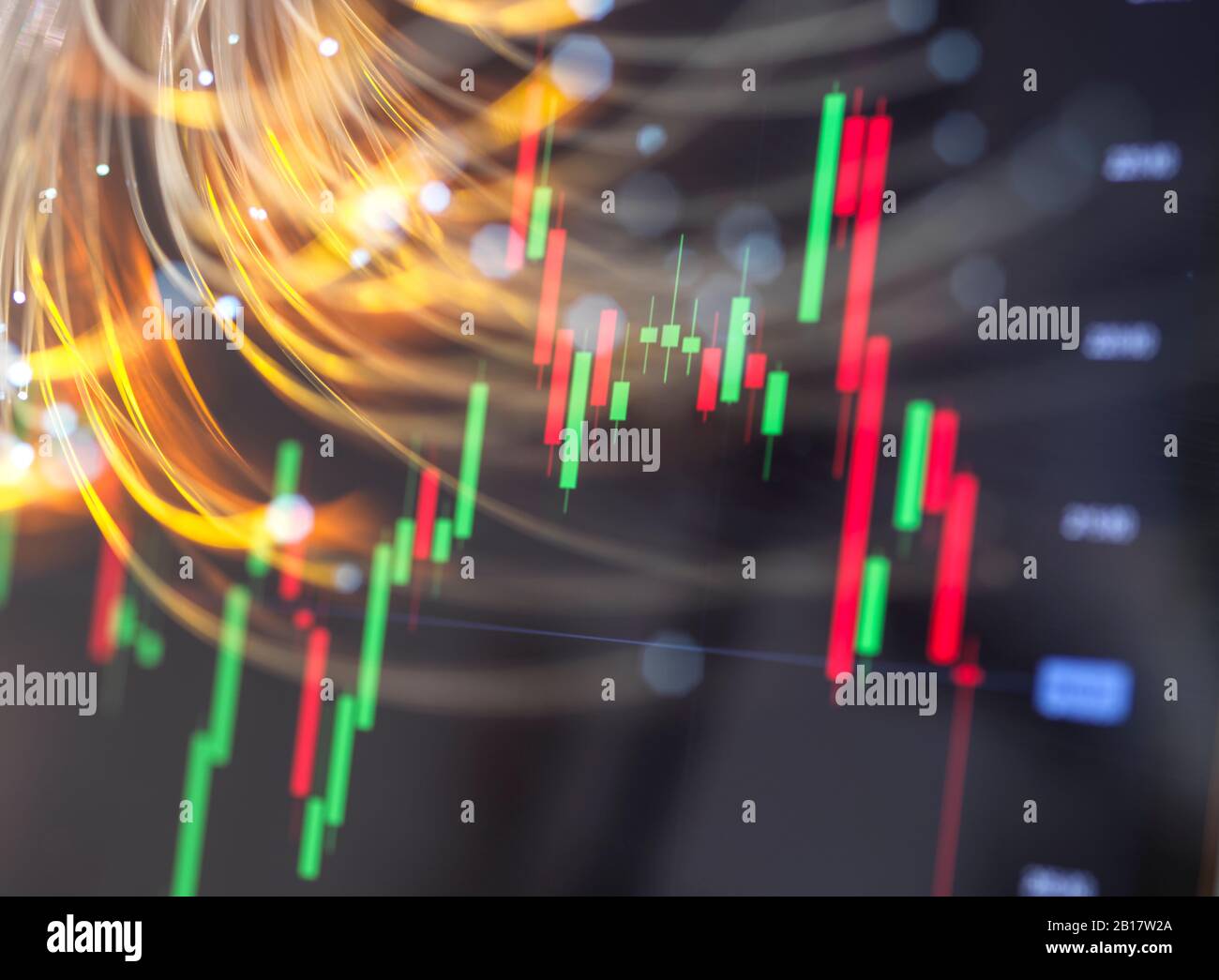 Close-up of computer monitor displaying stock market graphs Stock Photo ...