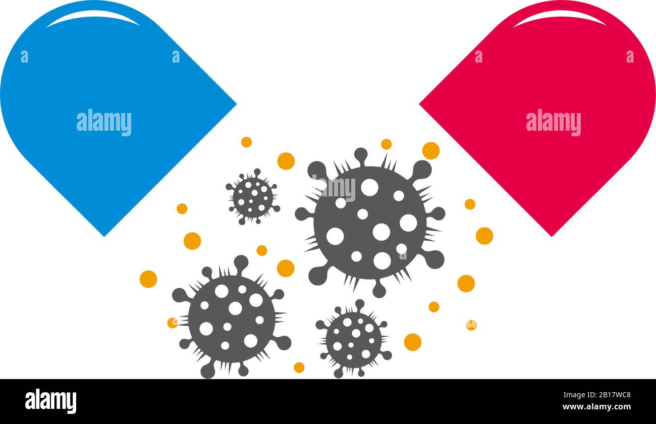 pathogenic microorganism drug cure symbol vector Stock Vector Image ...