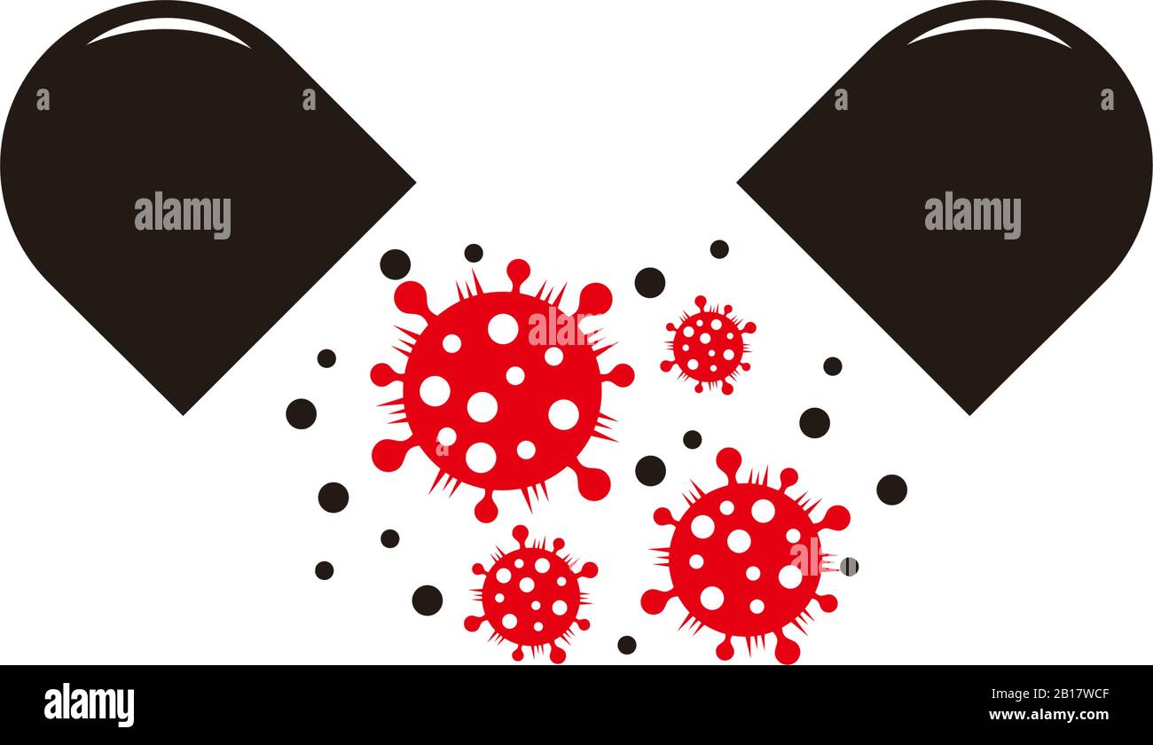 virus microorganism drug cure symbol vector Stock Vector Image & Art ...