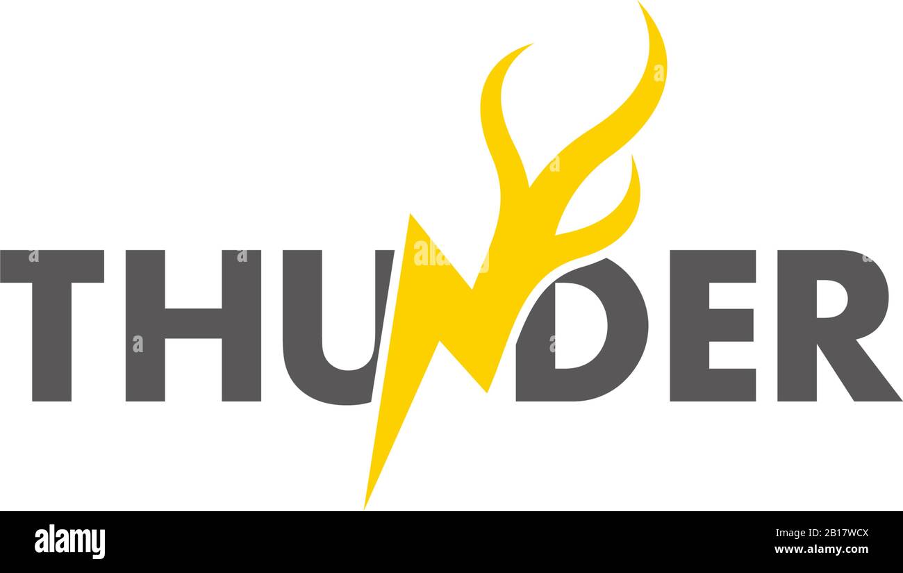 text thunder motion powerful symbol geometric design logo vector Stock ...