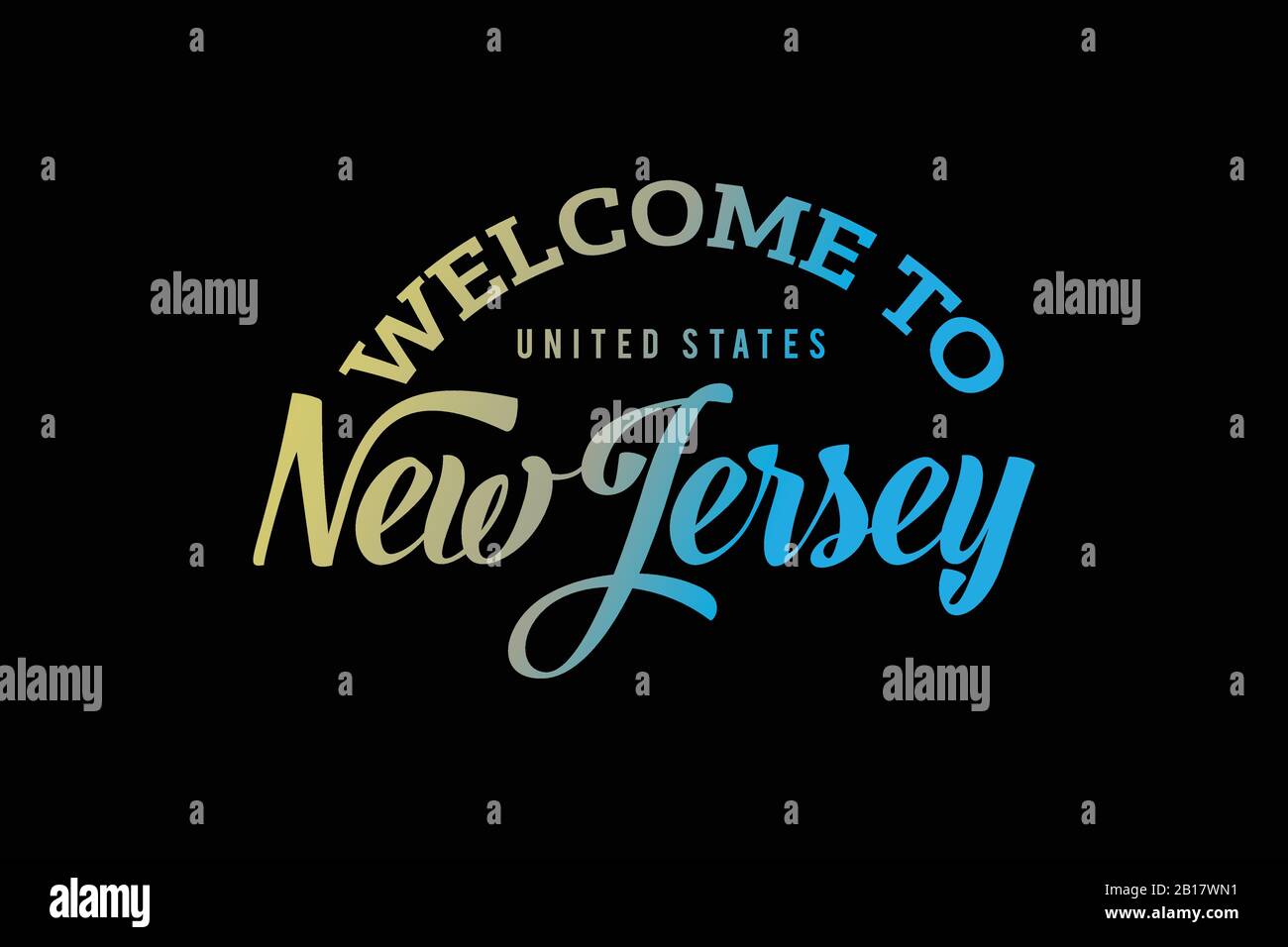 Welcome To NEW JERSEY, United States Word Text Creative Font Design ...