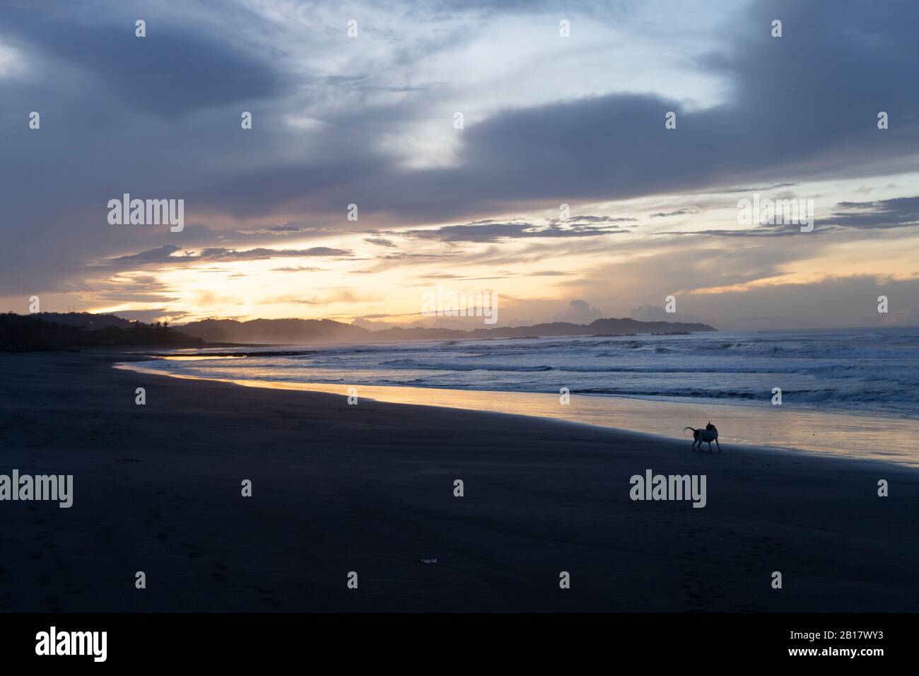 Costa Rica, Guanacaste Province, Ostional, Sandy coastal beach at ...