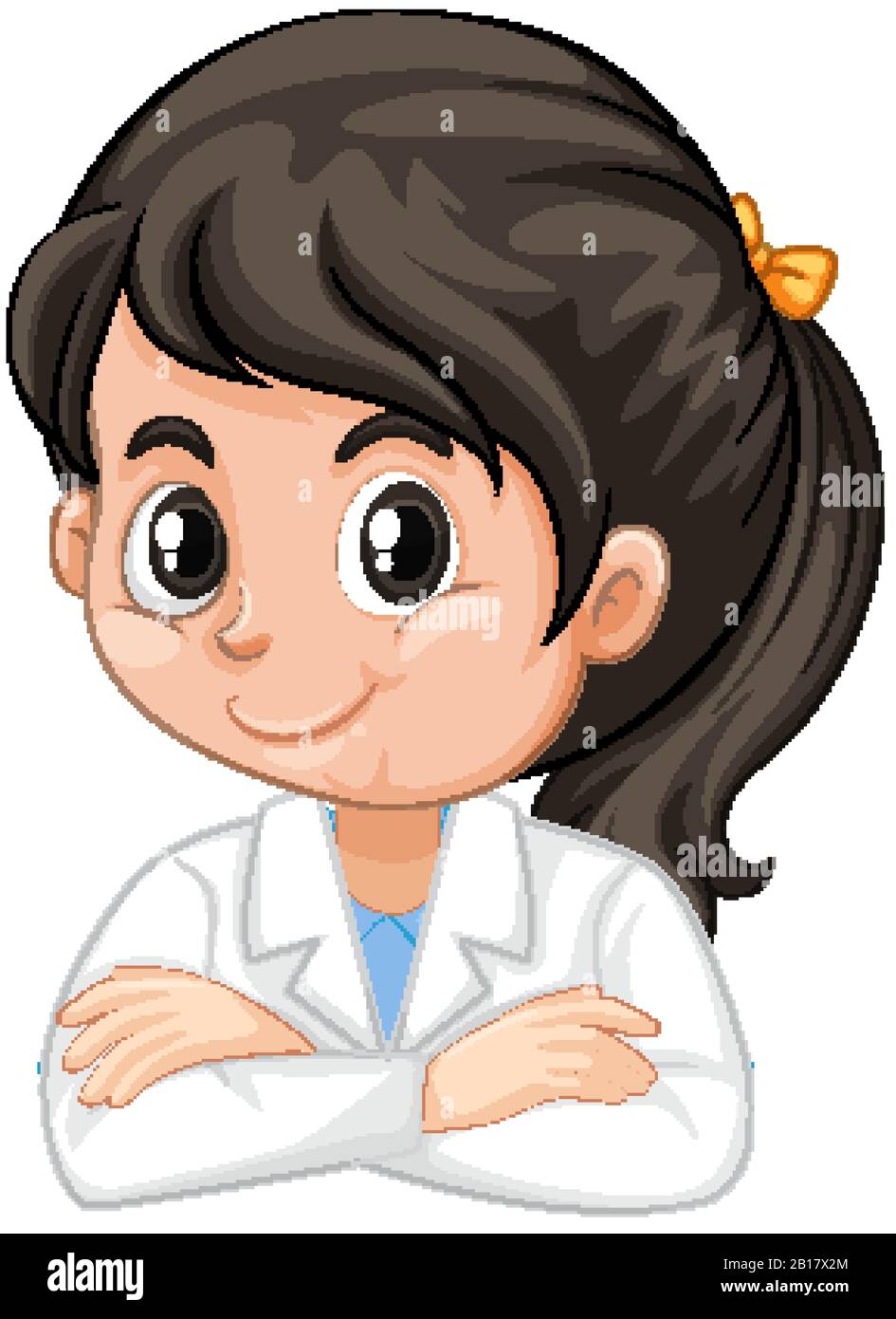 Girl in science gown on white background illustration Stock Vector ...