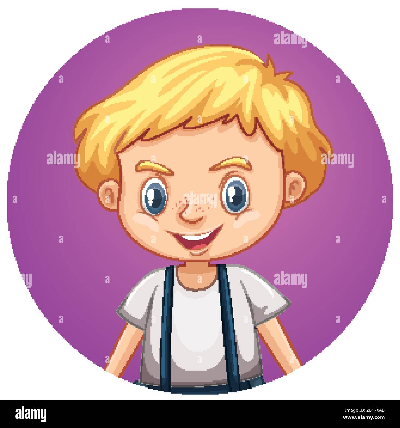 Cute boy on round background illustration Stock Vector Image & Art - Alamy