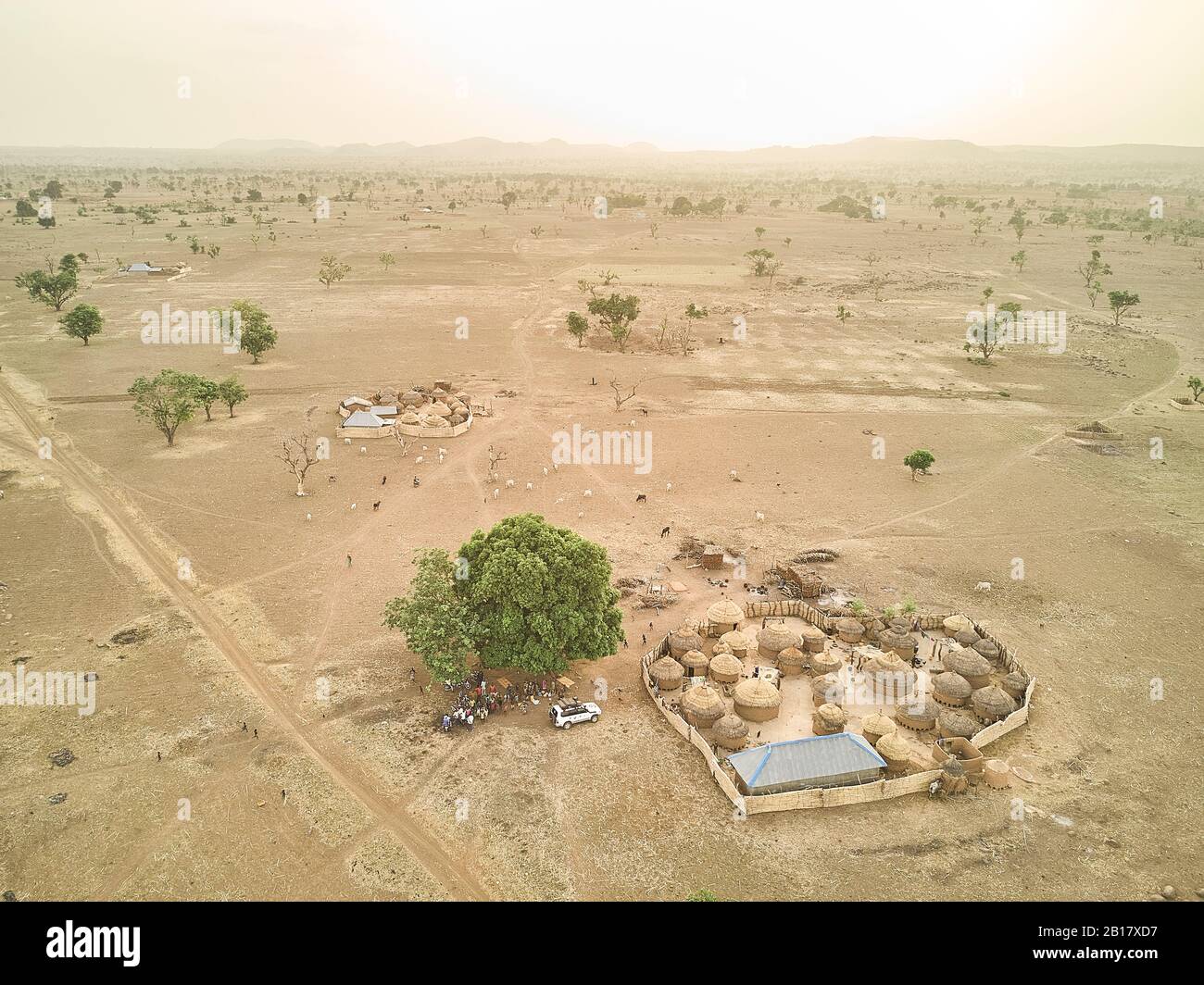 Aerial view traditional african village hi-res stock photography and ...