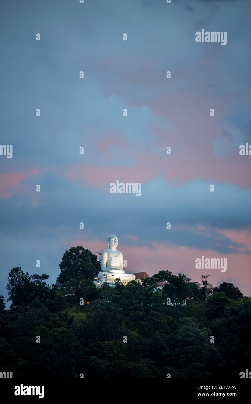 Sri Lanka, Central Province, Kandy, Buddha statue of Bahirawakanda ...