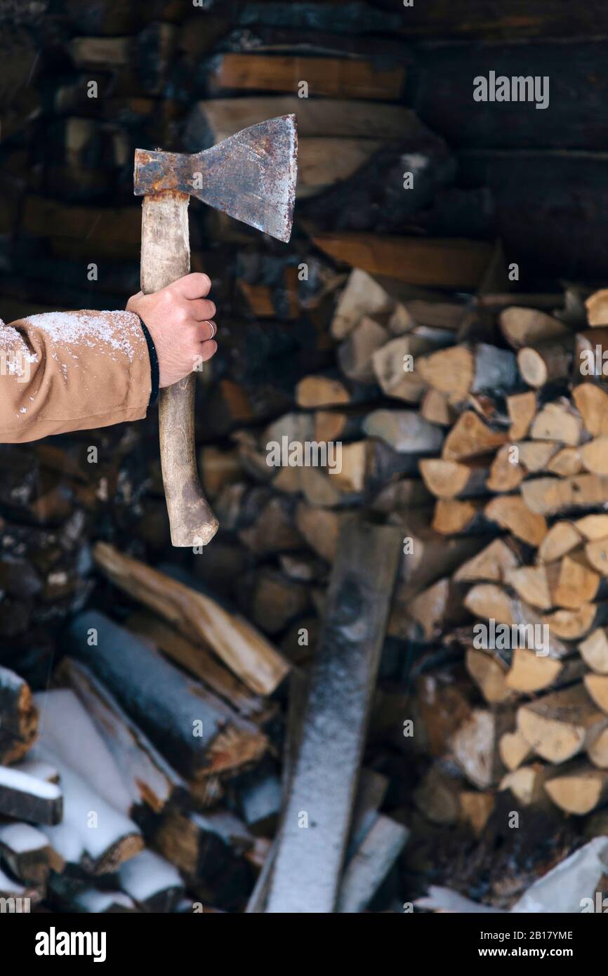 Hand and axe hi-res stock photography and images - Alamy