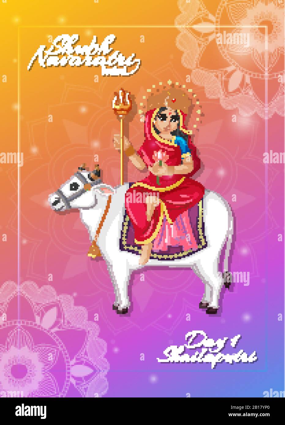 Navarati festival poster design with goddess illustration Stock Vector ...