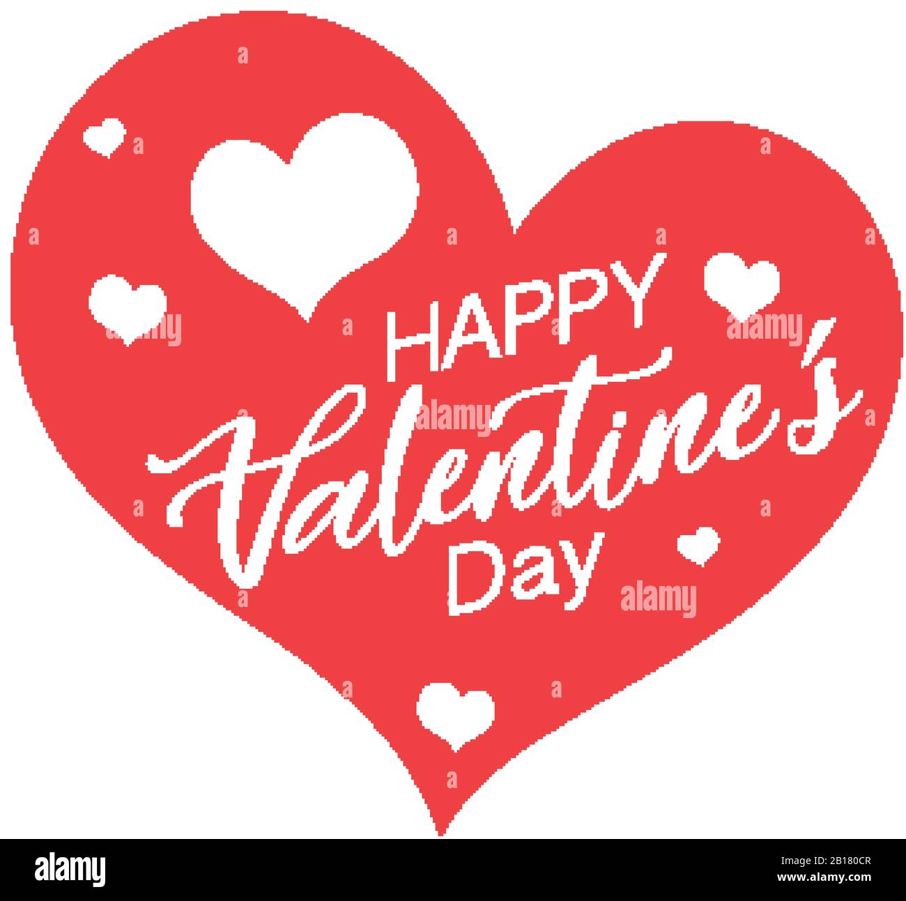 Valentine theme with heart shapes on white background illustration ...