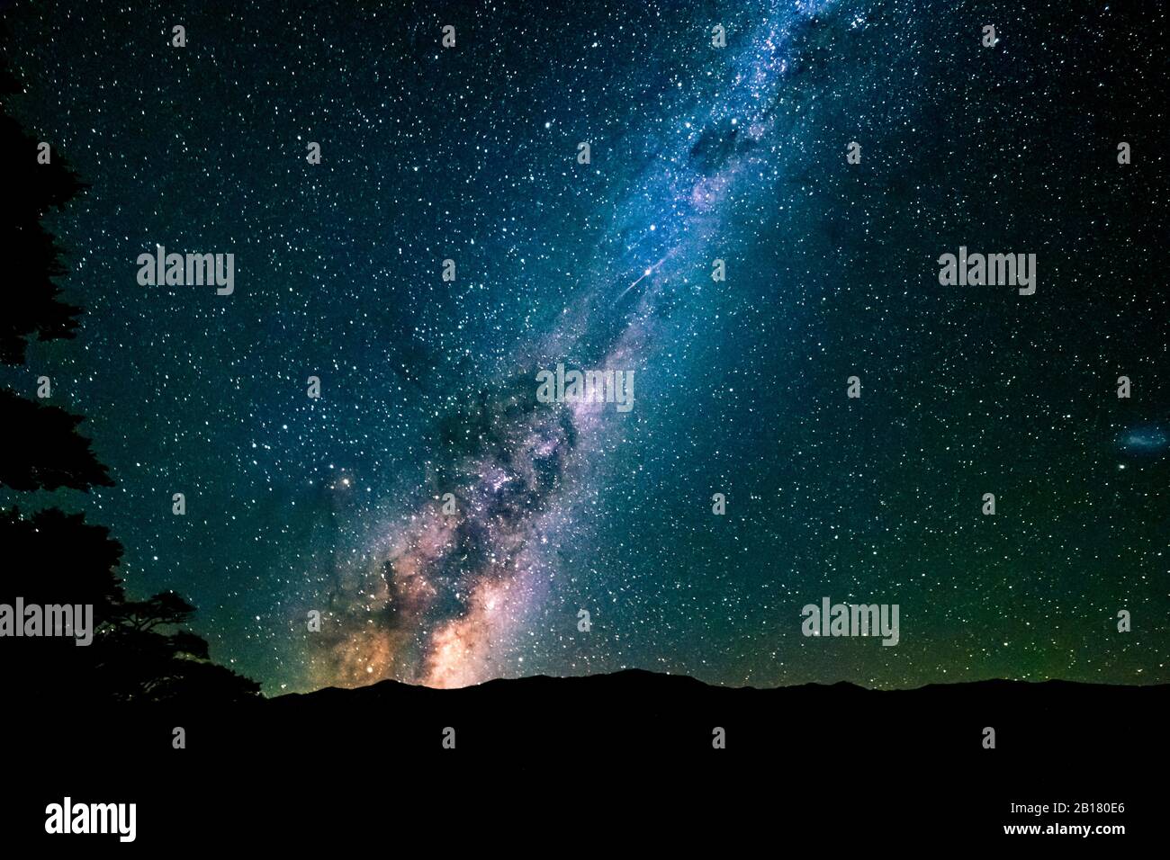 New Zealand, Milky Way galaxy on starry night sky Stock Photo - Alamy