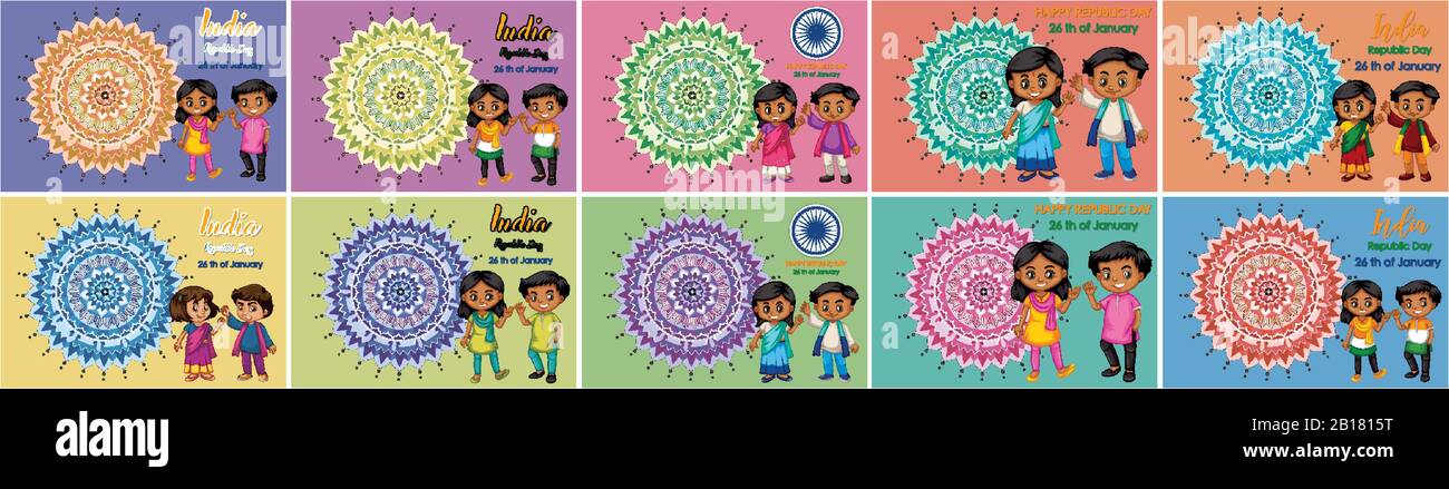 Public holiday poster design with happy kids illustration Stock Vector ...