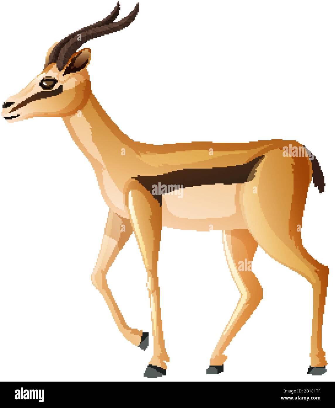 Cute anelope standing on white background illustration Stock Vector ...