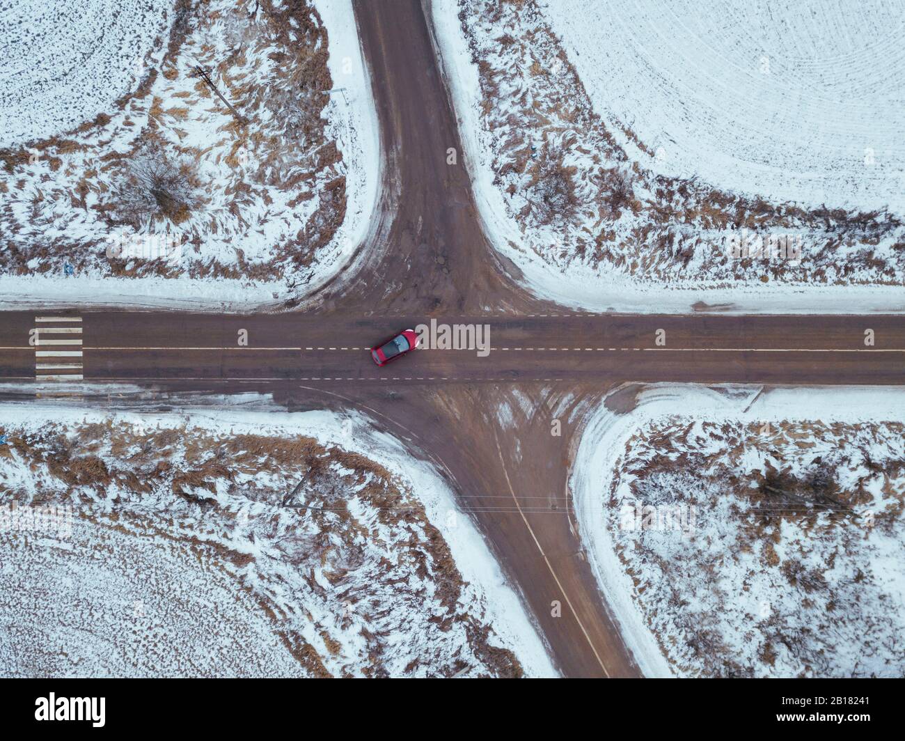 Aerial view fields covered snow hi-res stock photography and images - Alamy