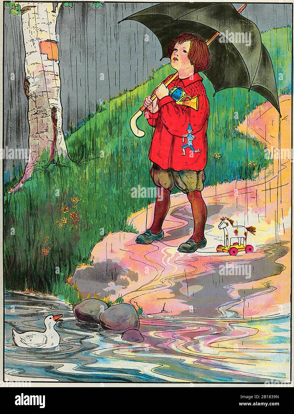 Rain, Rain, Go Away : The Real Mother Goose Nursery Rhyme Illustration ...