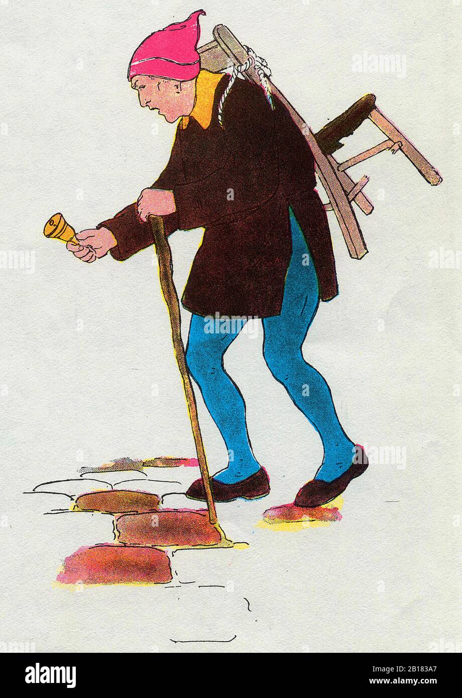 OLD CHAIRS TO MEND, The Real Mother Goose Nursery Rhyme Illustration by ...