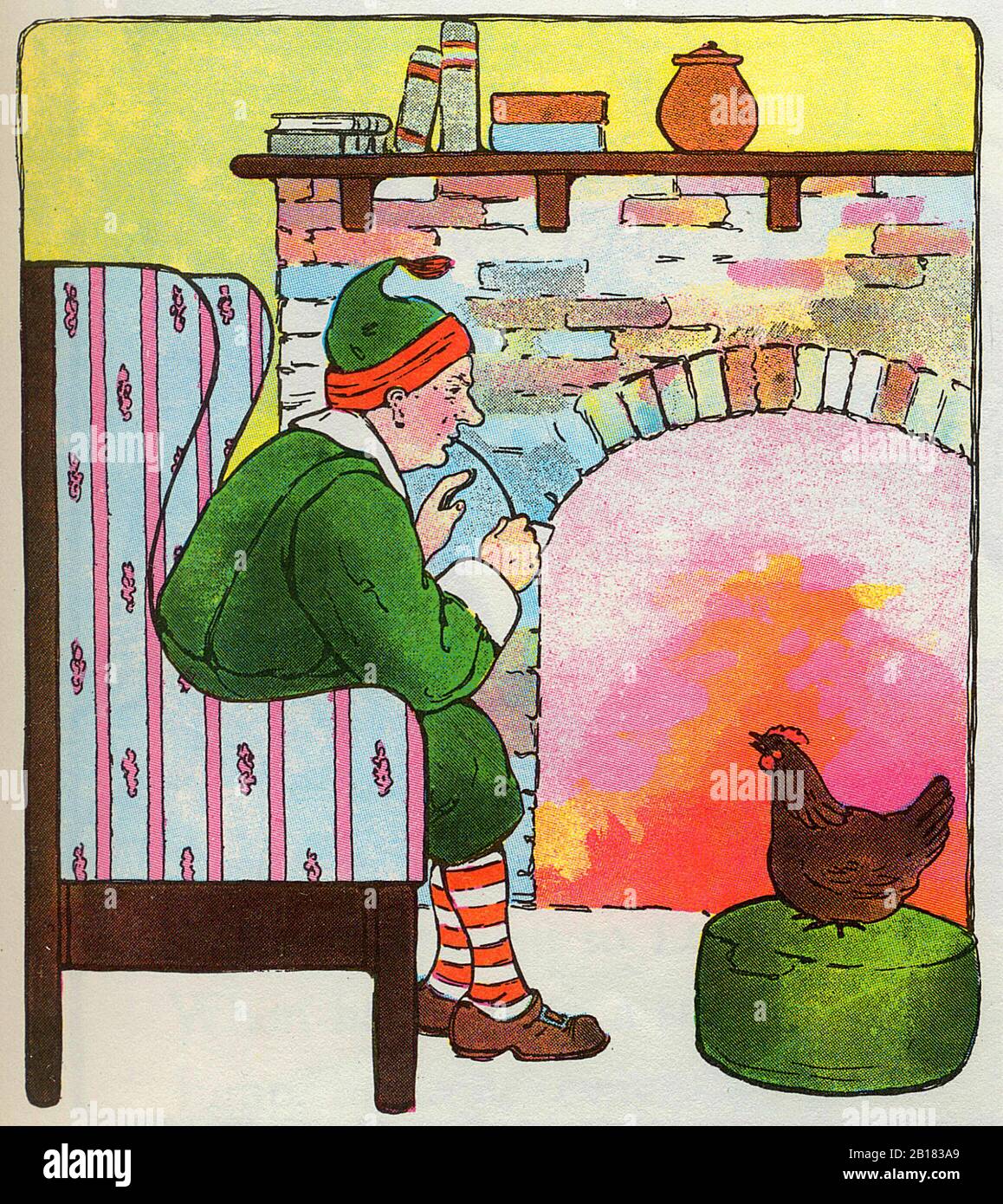 THE CLEVER HEN, The Real Mother Goose Nursery Rhyme Illustration by ...