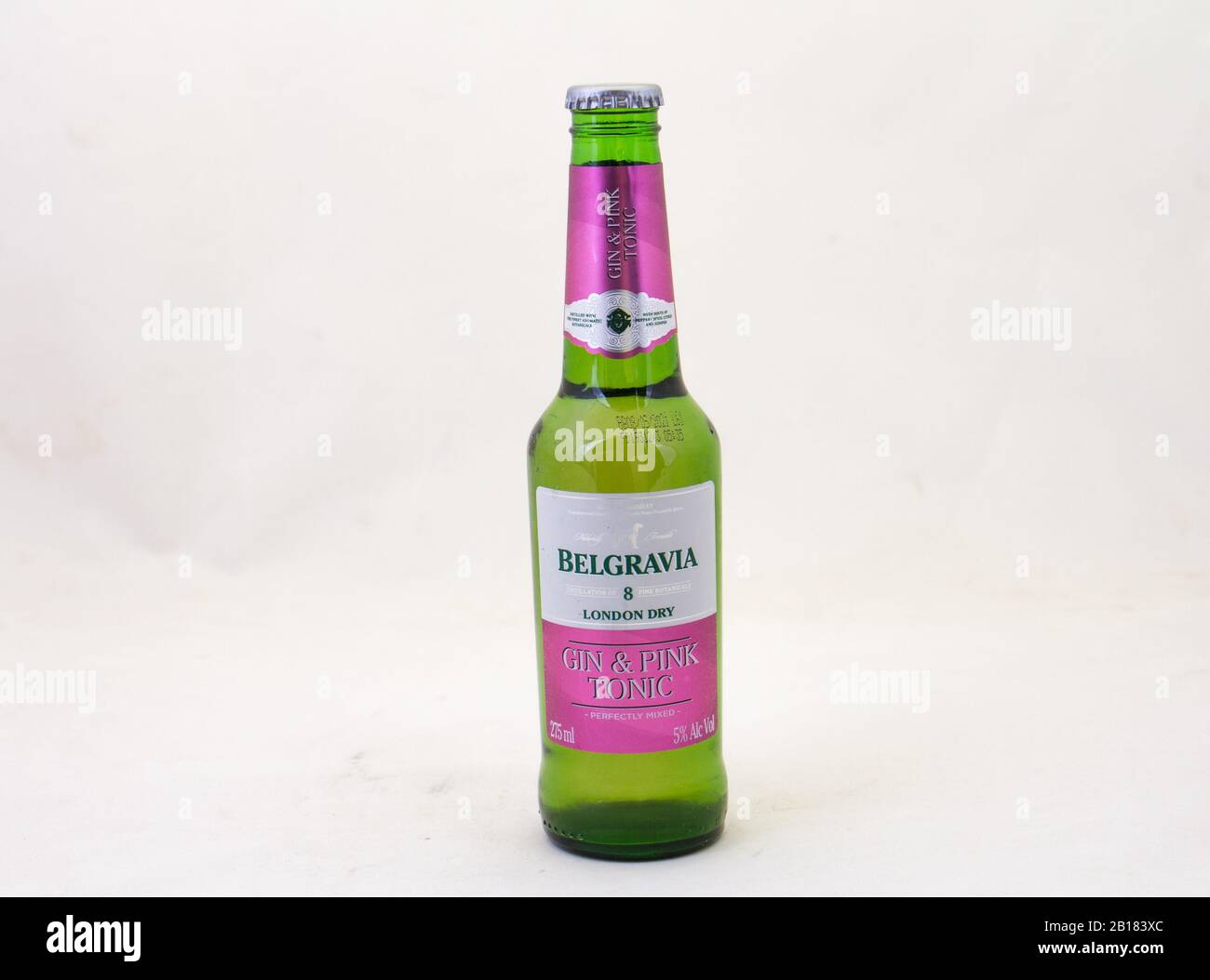 Alberton, South Africa - a bottle of Belgravia gin and pink tonic ...