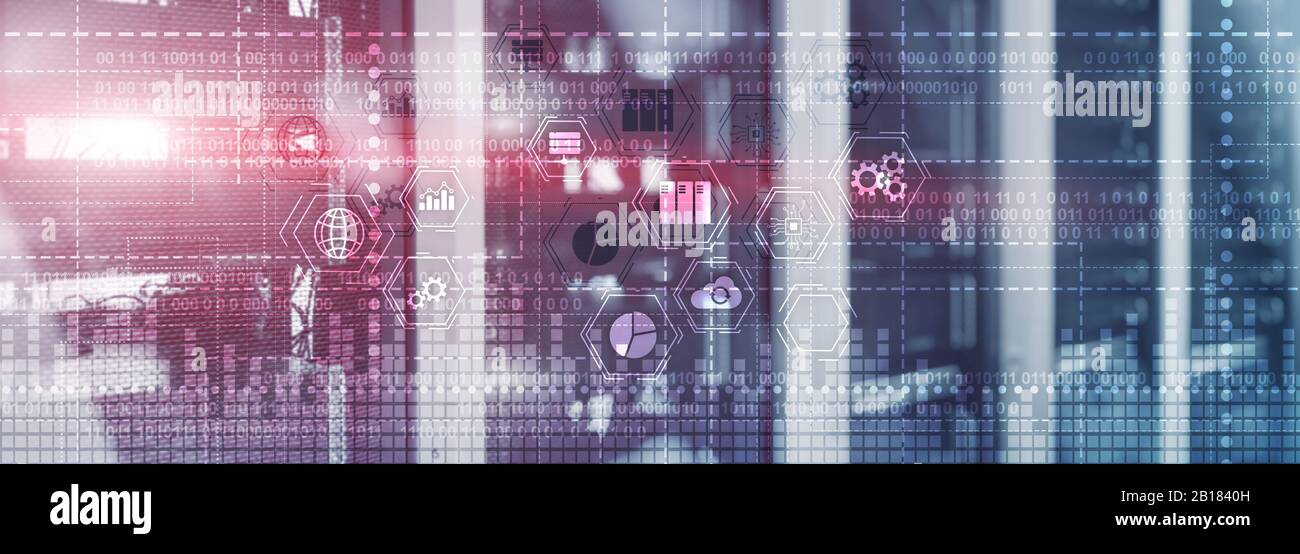 Binary code. ICT - information and telecommunication technology and IOT ...