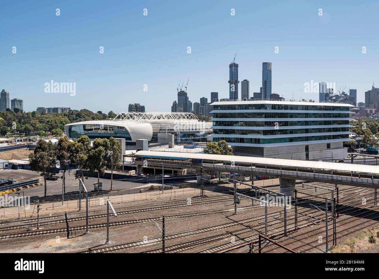 The many train lines feeding into central Melbourne between the MCG ...