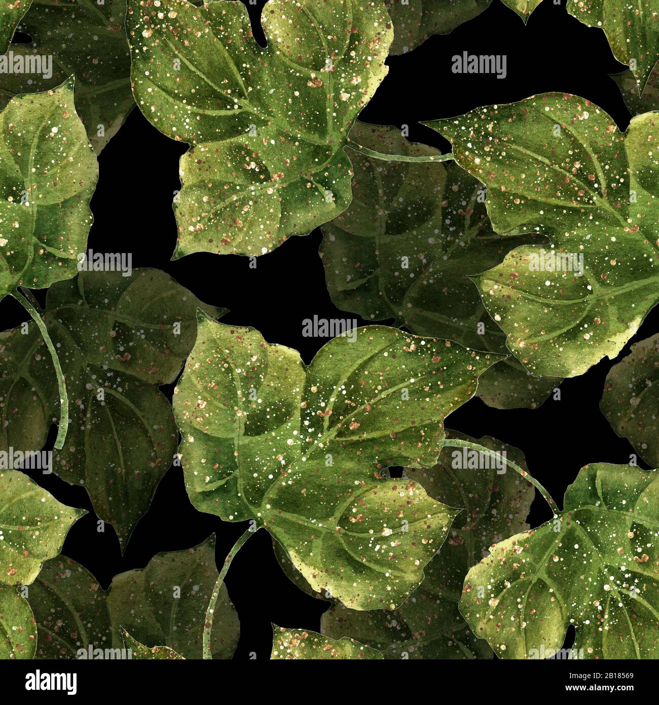 Floral pattern. Seamless background with green leaves Stock Photo - Alamy