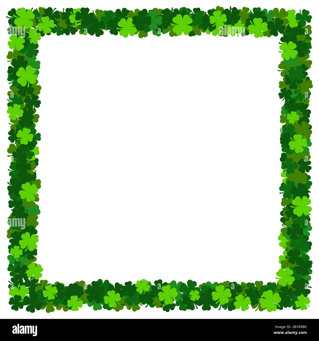 Shamrock St Patricks frame. Blank holiday irish clover border postcard ...
