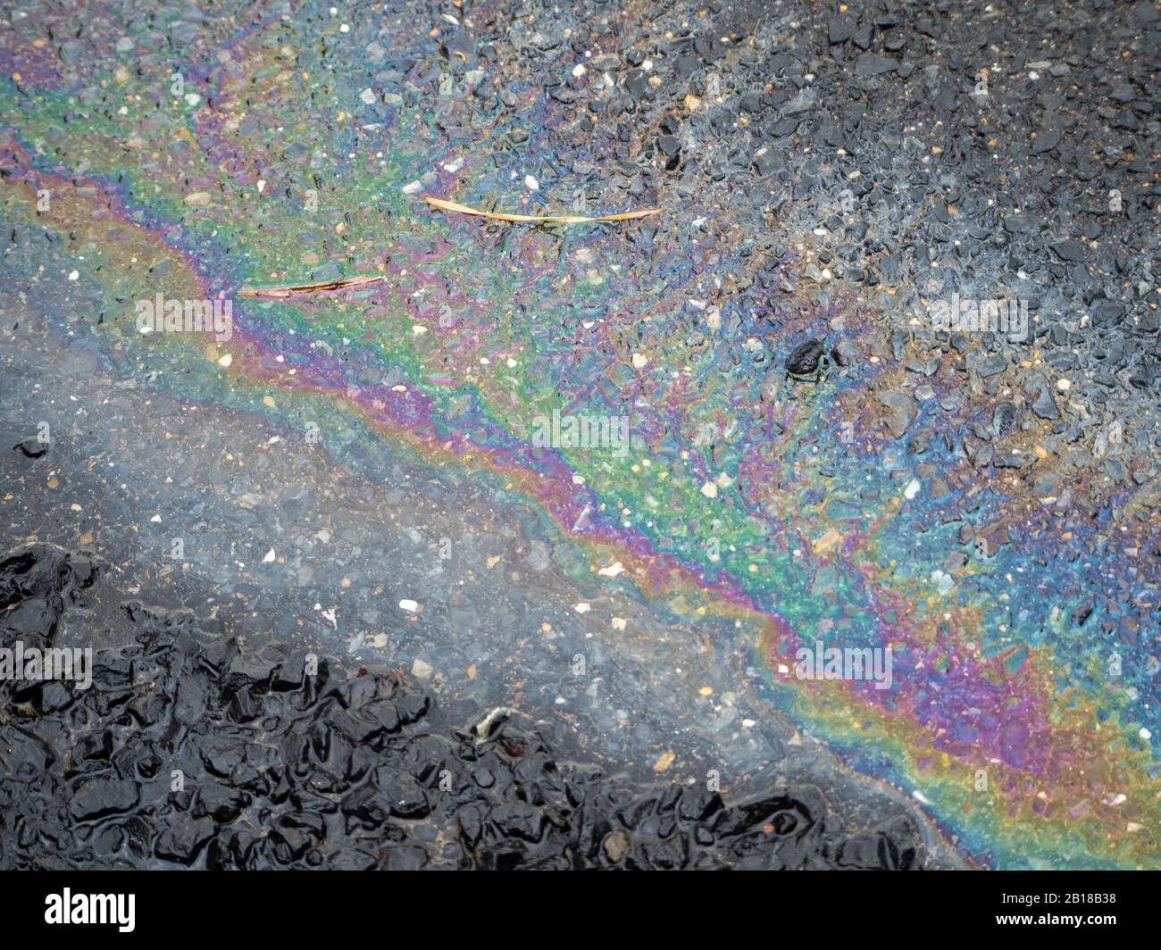 Light Refraction, Sunlight on oil on water makes a pretty rainbow ...