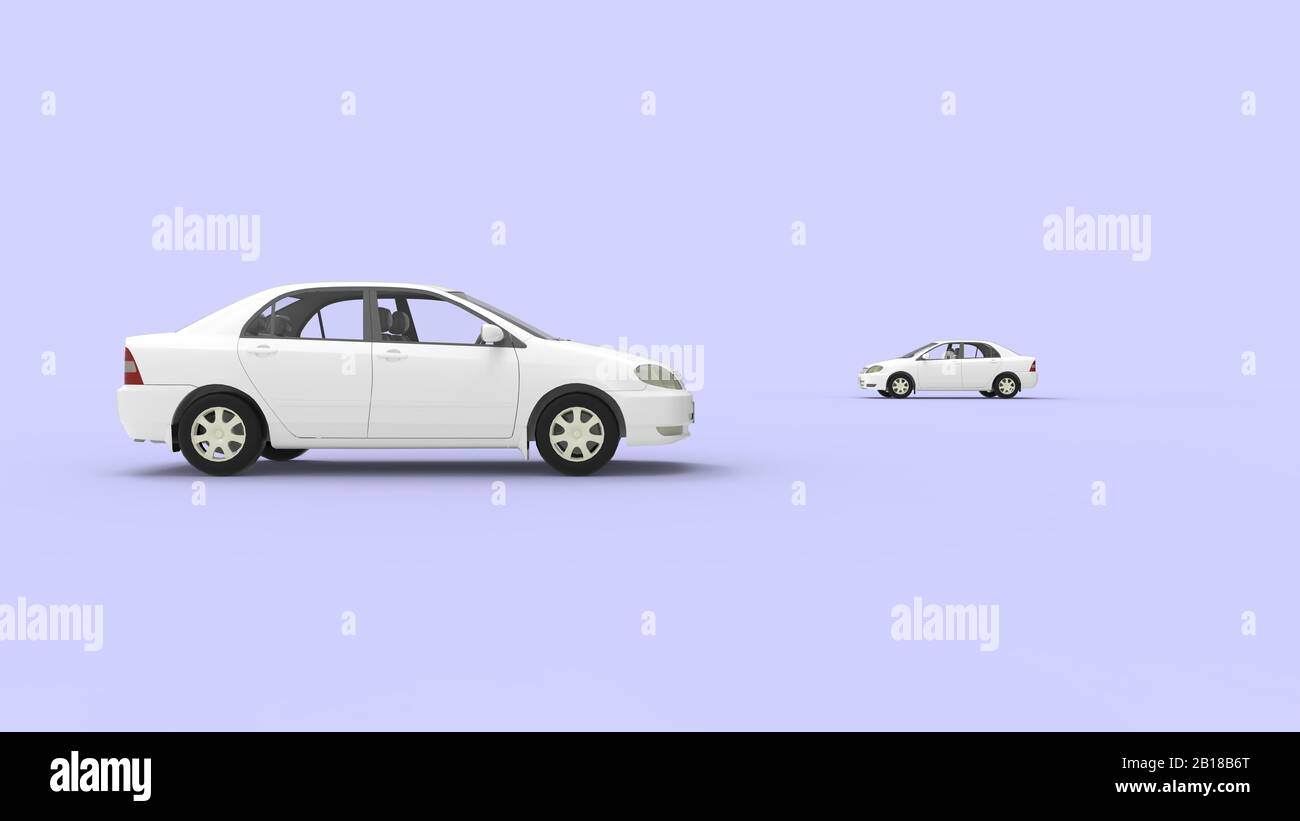 3D rendering of a computer generated model of a car vehicle isolated ...