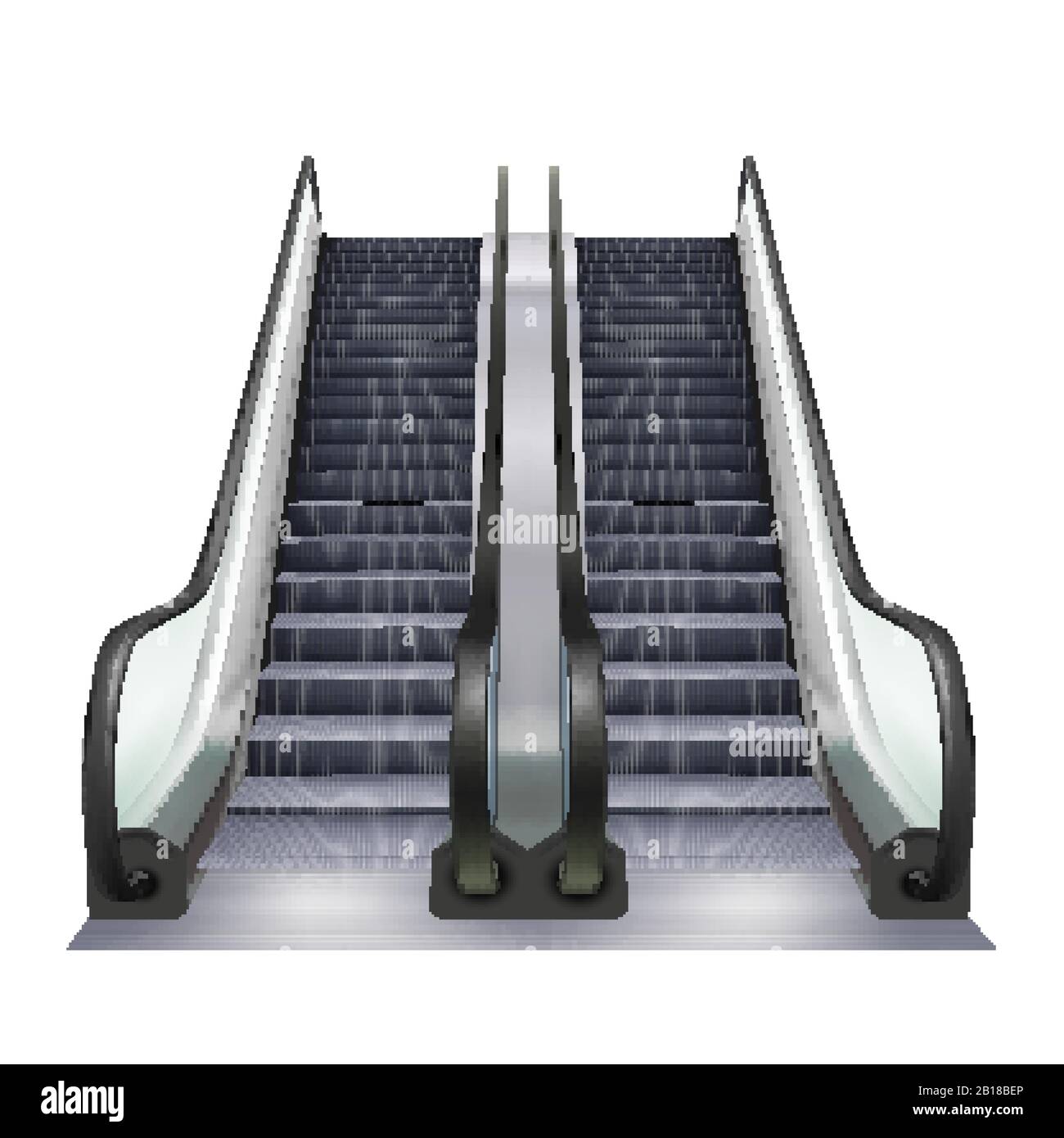 Escalator Two Way Direction Electric Device Vector Stock Vector Image ...