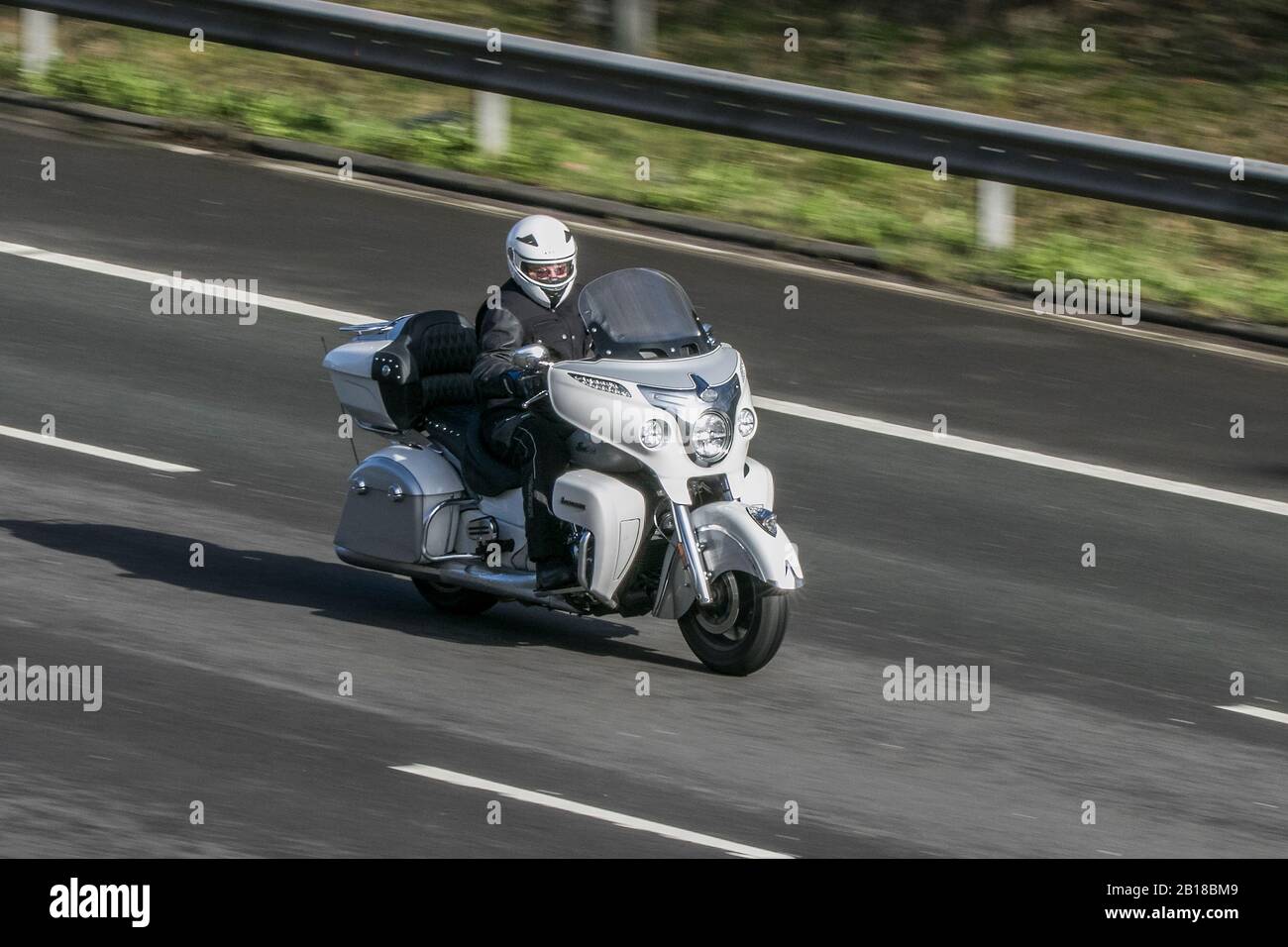Silver vintage American Indian classic motorbike, motorcycle with ...