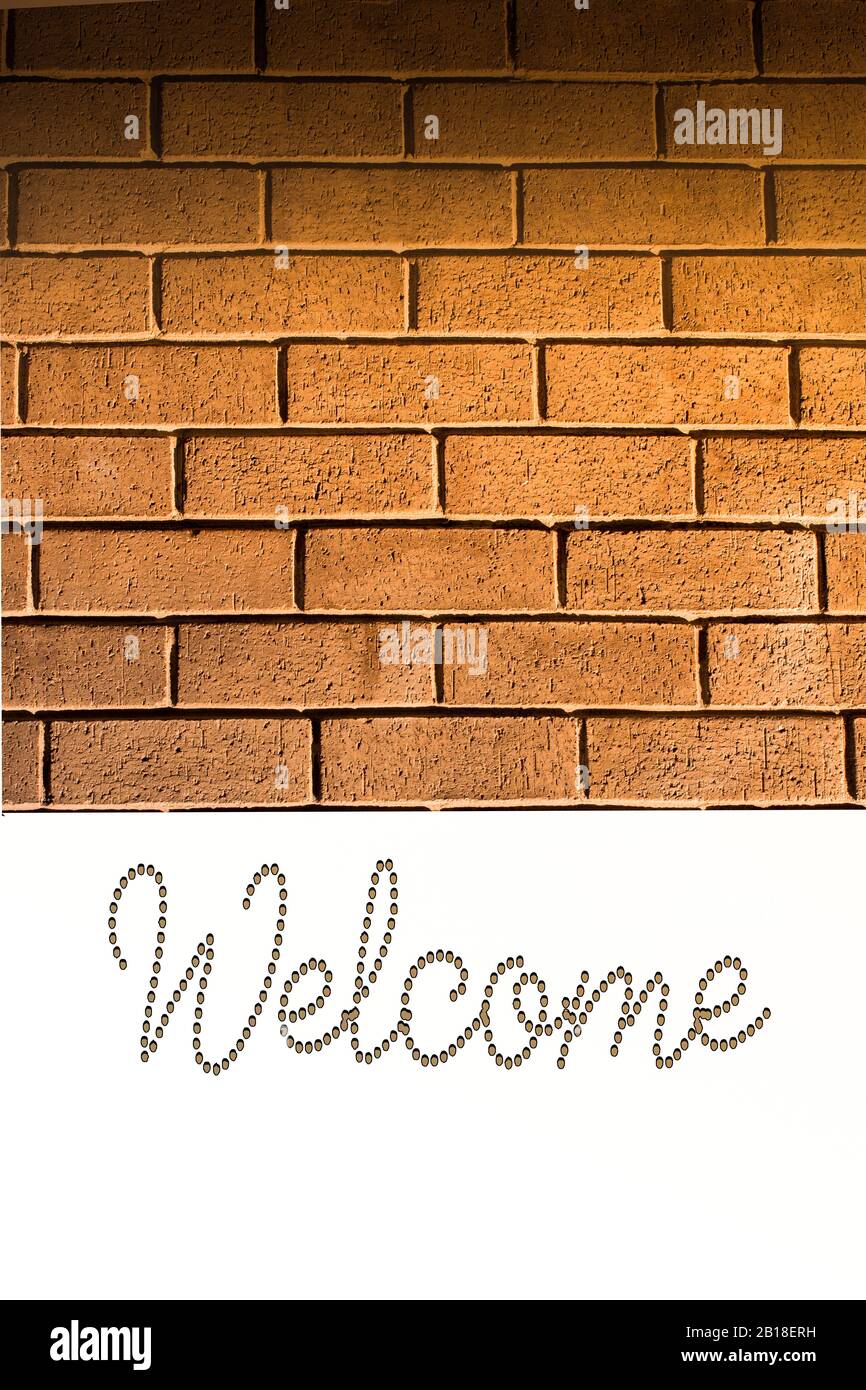 Welcome text wording on a background for business concept Stock Photo ...