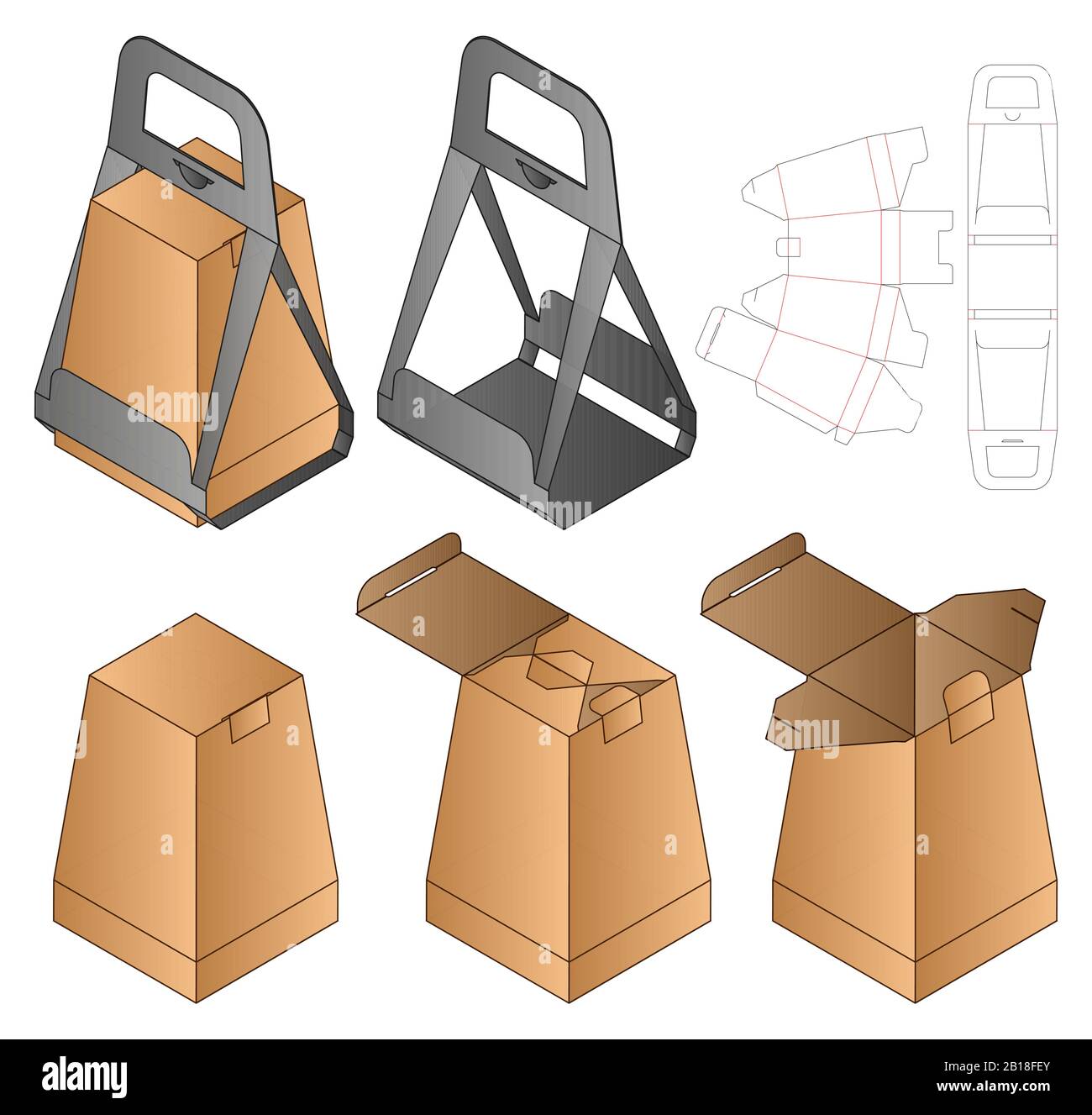 Box packaging die cut template design. 3d mock-up Stock Vector Image ...