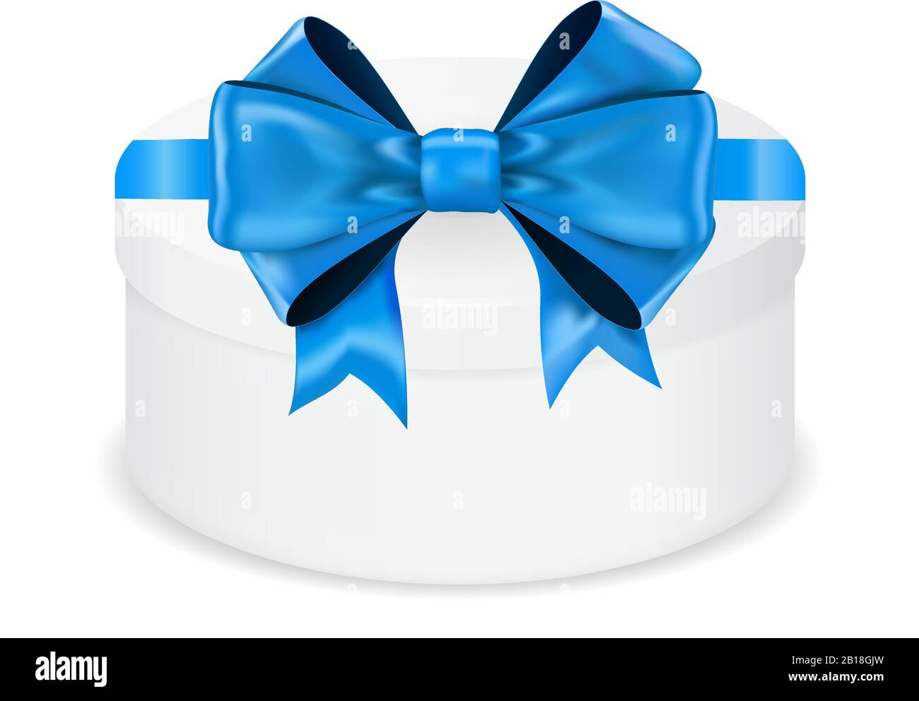 Gift box with blue ribbon and bow Stock Vector Image & Art - Alamy