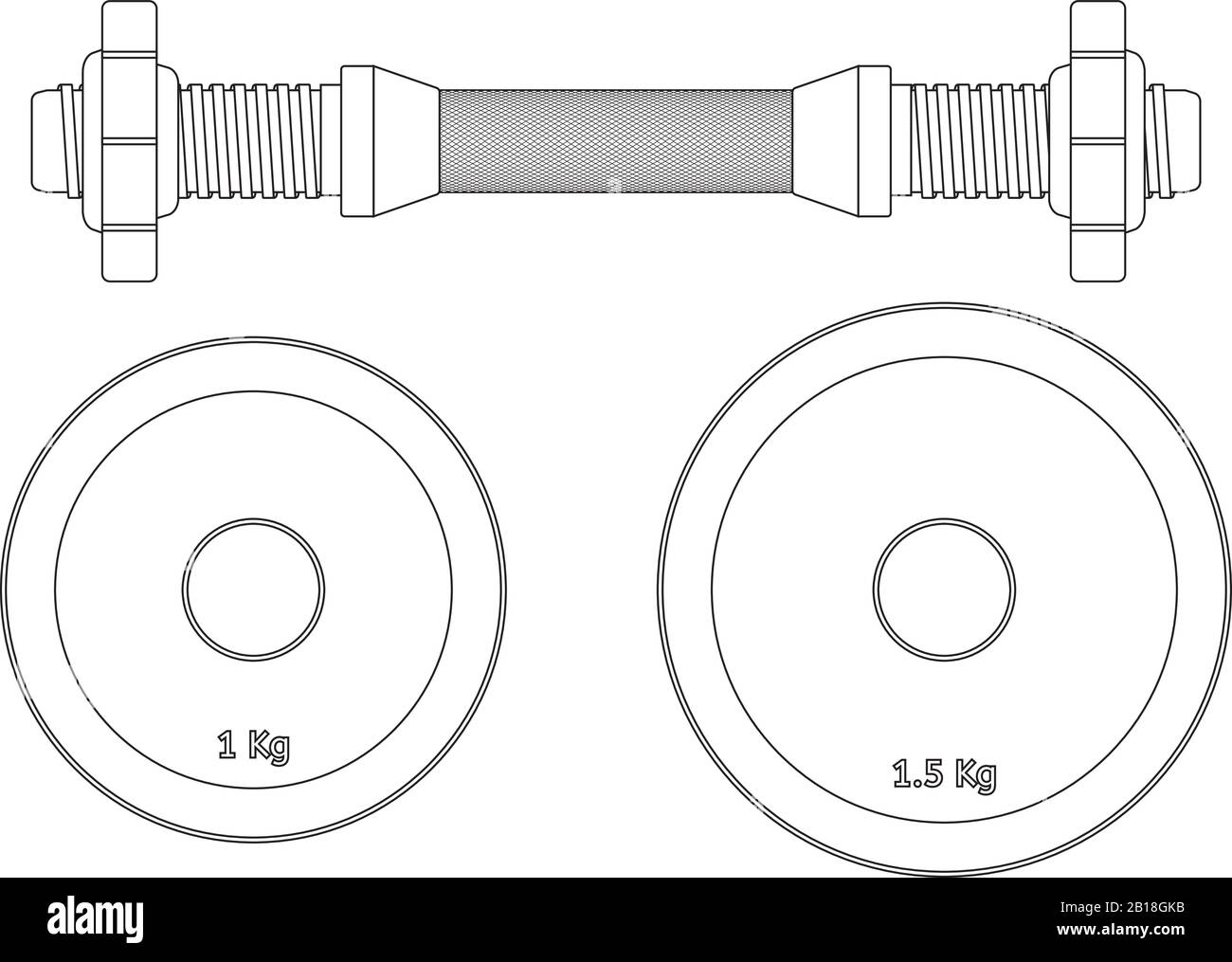 Dumbbell icon Stock Vector Images - Alamy