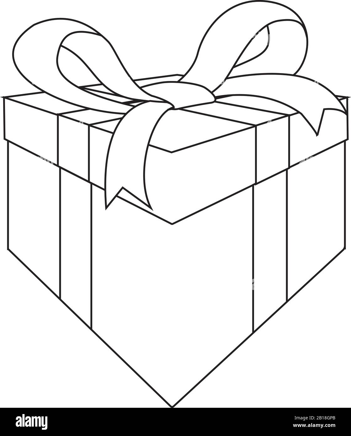 Gift box. Outline drawing Stock Vector Image & Art - Alamy