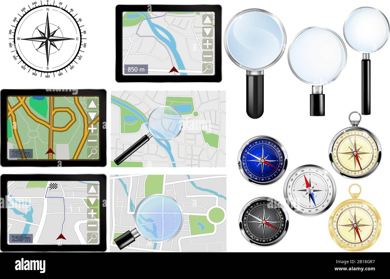 Navigation screen Stock Vector Images - Alamy