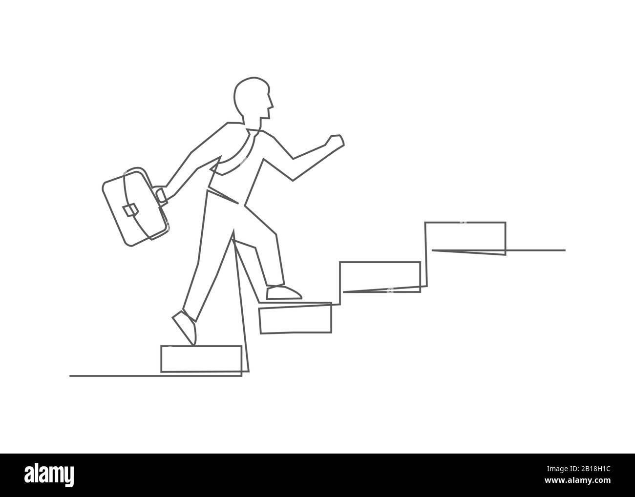 Career One line drawing on white background Stock Vector Image & Art ...