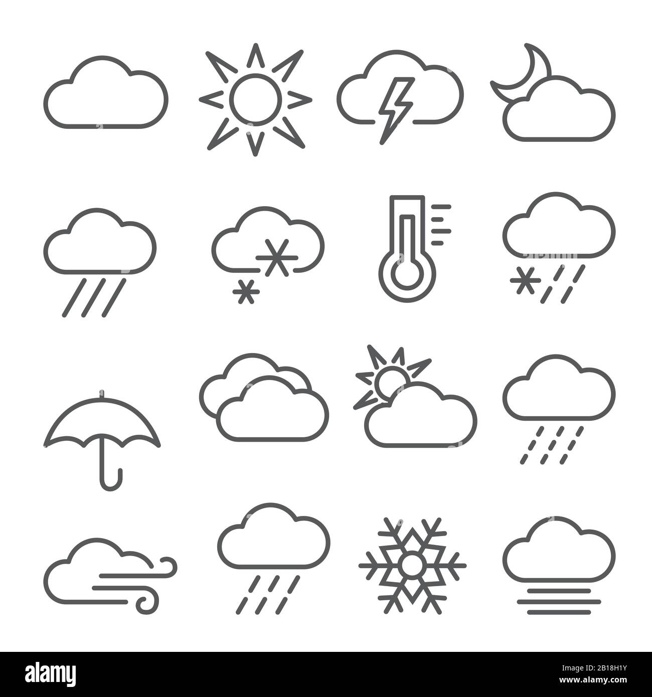 Weather line icons set on white background Stock Vector Image & Art - Alamy