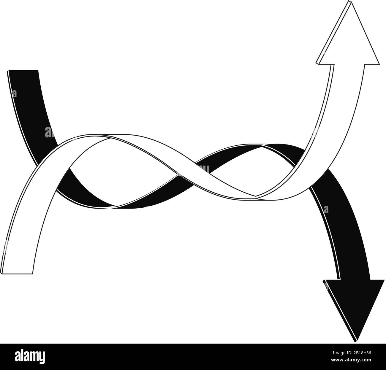 Up and down arrows. Black and white outline signs Stock Vector Image ...