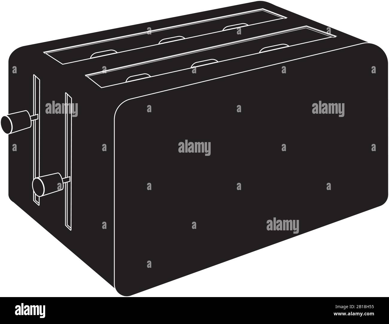 Toaster. Black outline drawing Stock Vector Image & Art - Alamy