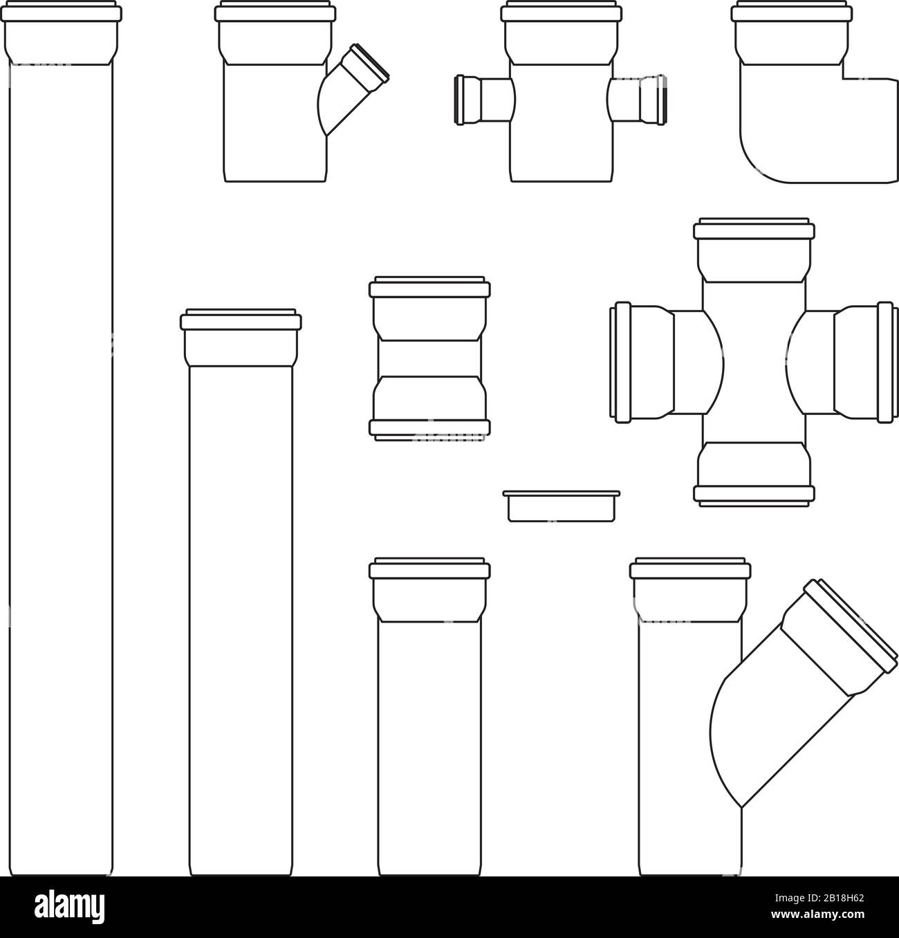 Black plastic pvc pipe Cut Out Stock Images & Pictures - Alamy