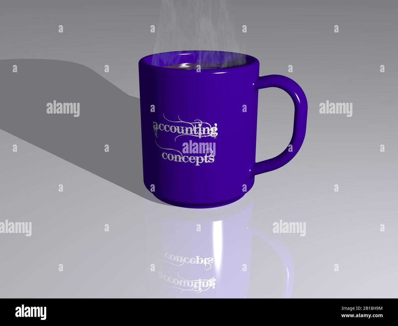 coffee mug representing Accounting Concepts in 3D illustration on a ...