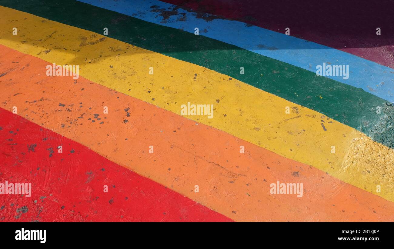 Rainbow colored graffiti hi-res stock photography and images - Alamy