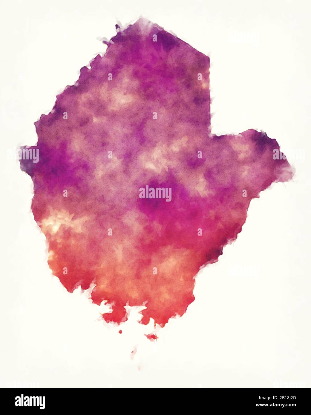 Eastern Uganda region watercolor map illustration Stock Photo - Alamy