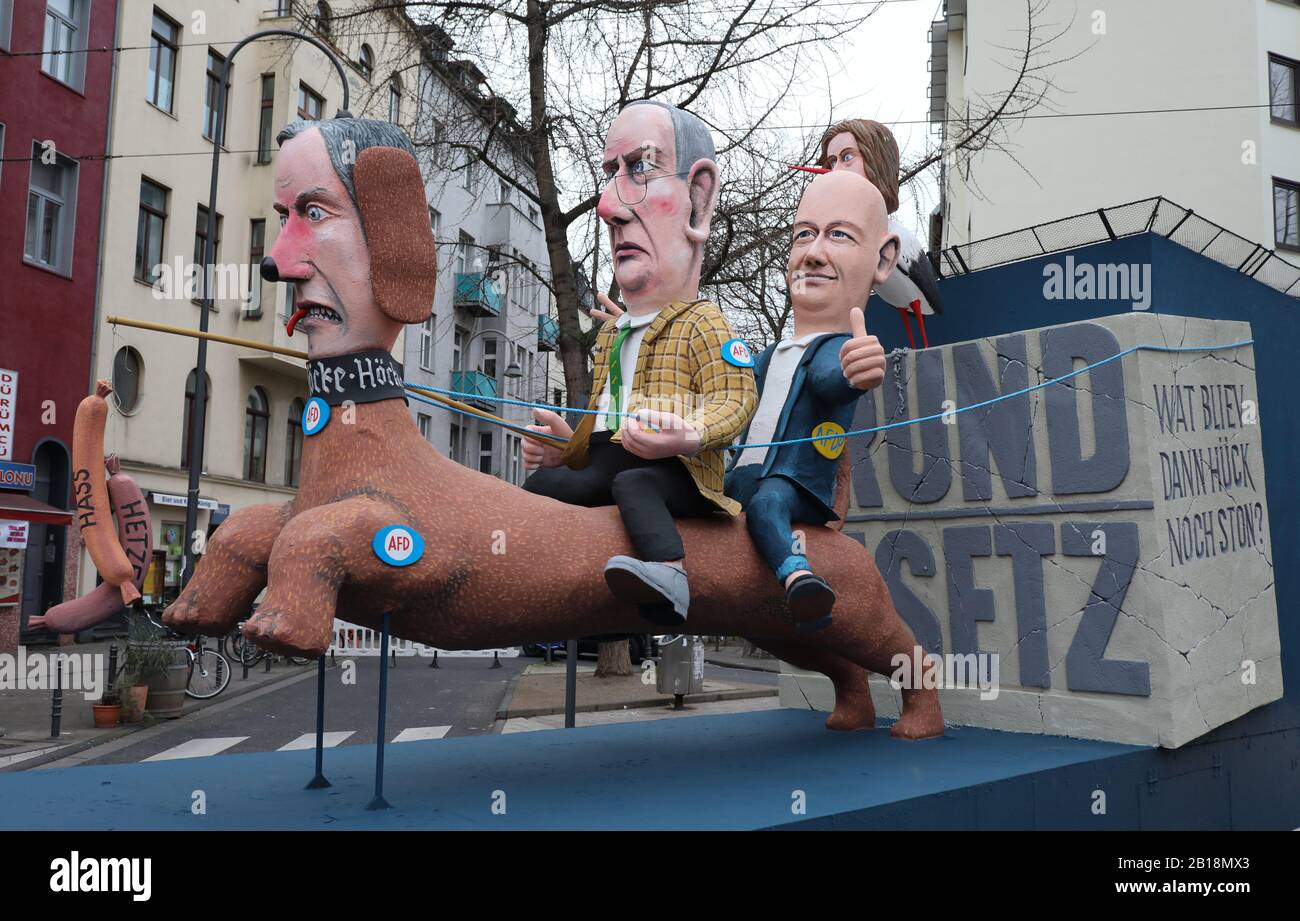Cologne, Germany. 24th Feb, 2020. A motive car AfD stands on the street ...