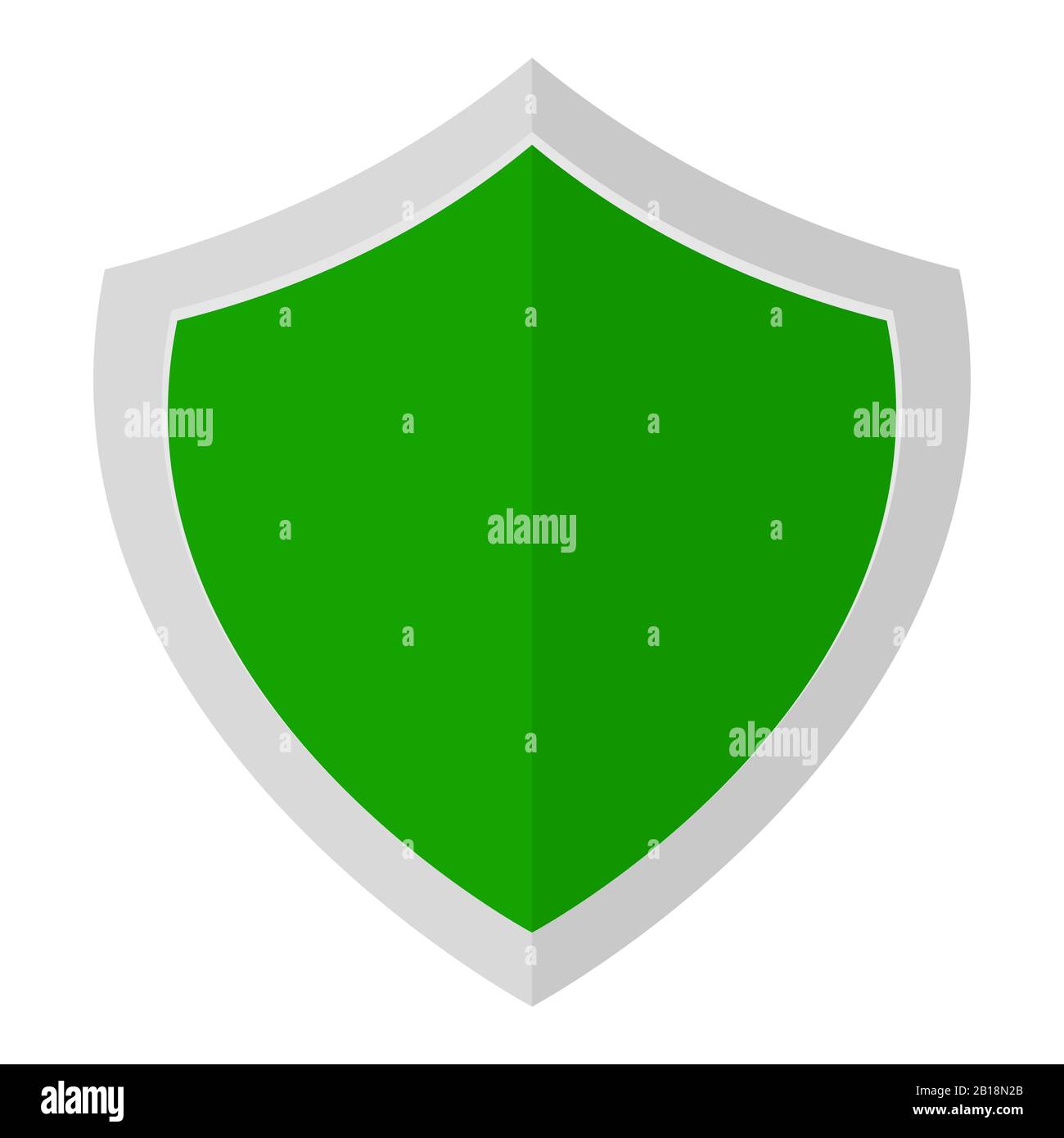 Green shield icon for web design isolated on white background. Flat ...