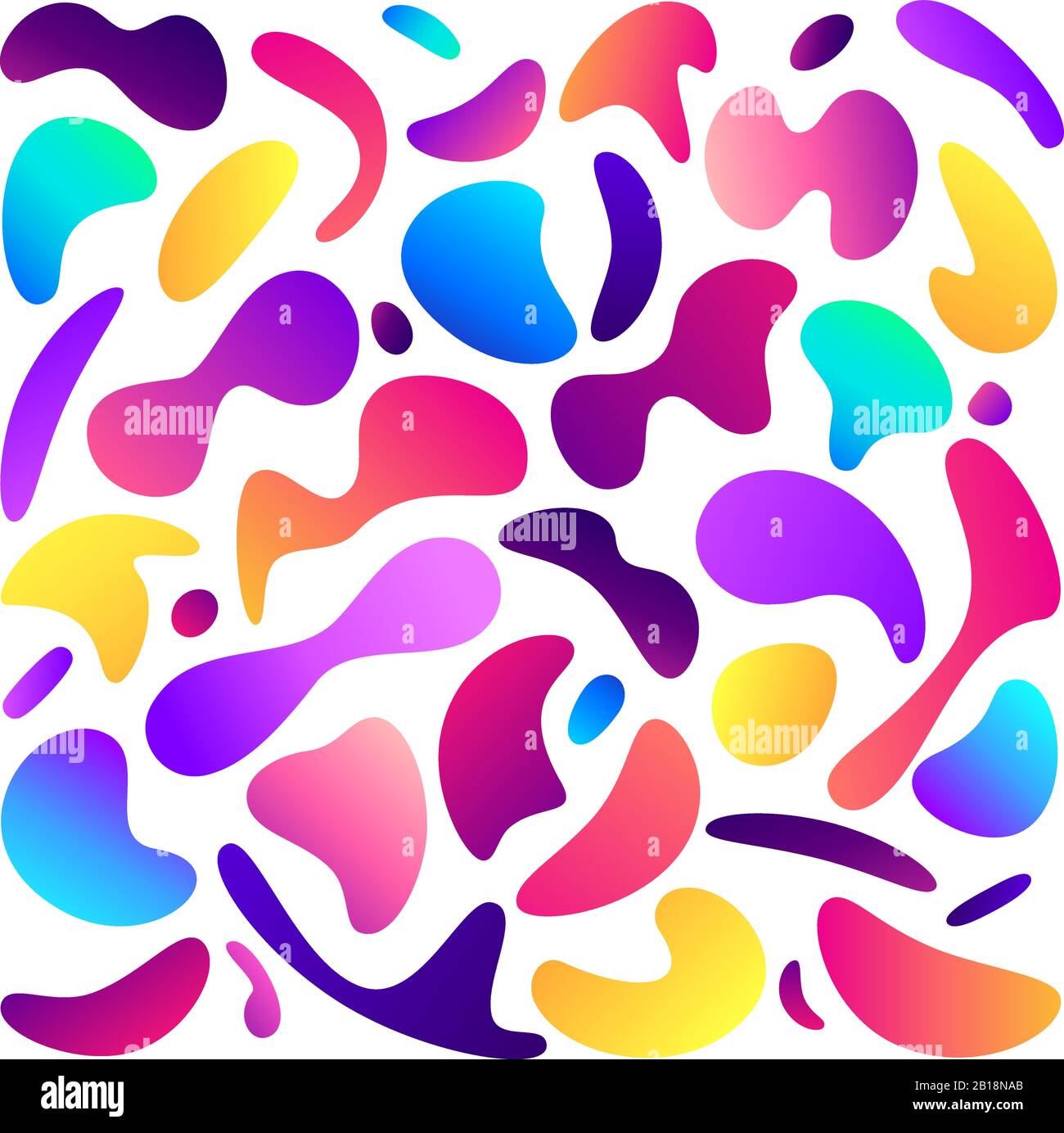 Colorful fluid shapes. Liquid doodle shape, abstract splash gradients ...