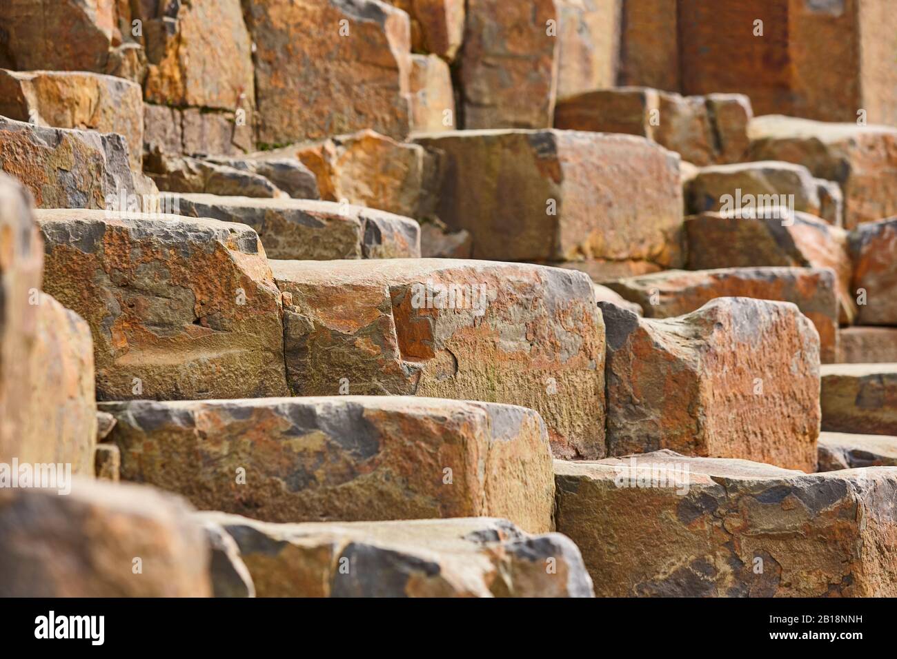 Basalt block rock formation in Feroe islands. Geology volcanic mineral ...