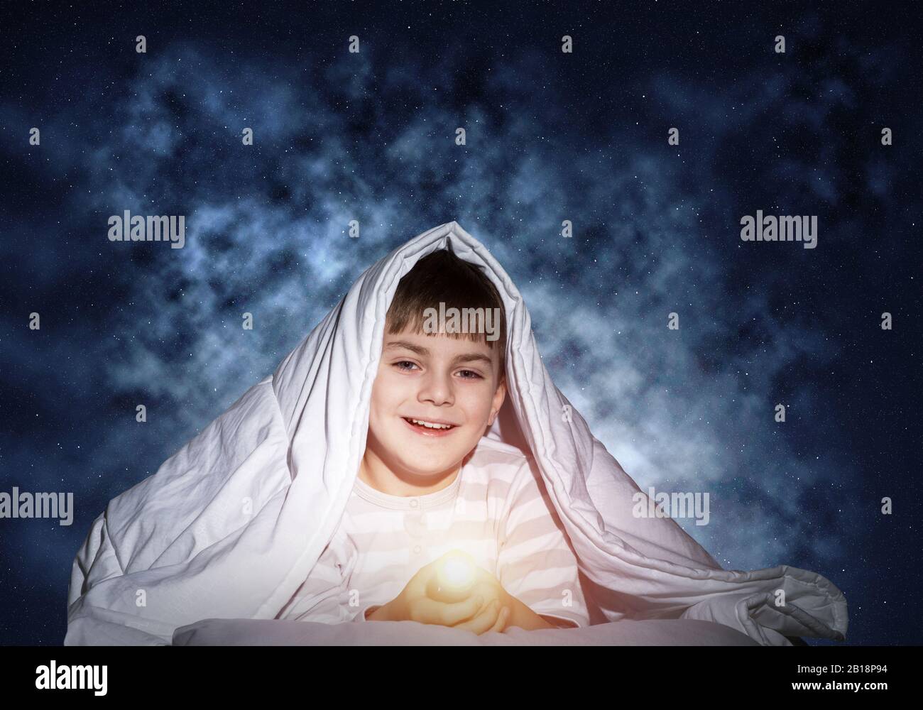 Child flashlight sky hi-res stock photography and images - Alamy