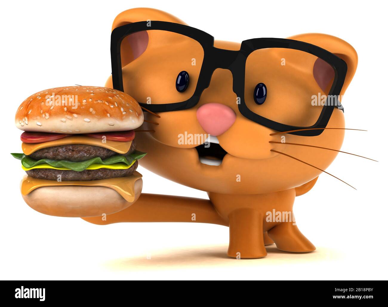 Fun cat - 3D Illustration Stock Photo - Alamy