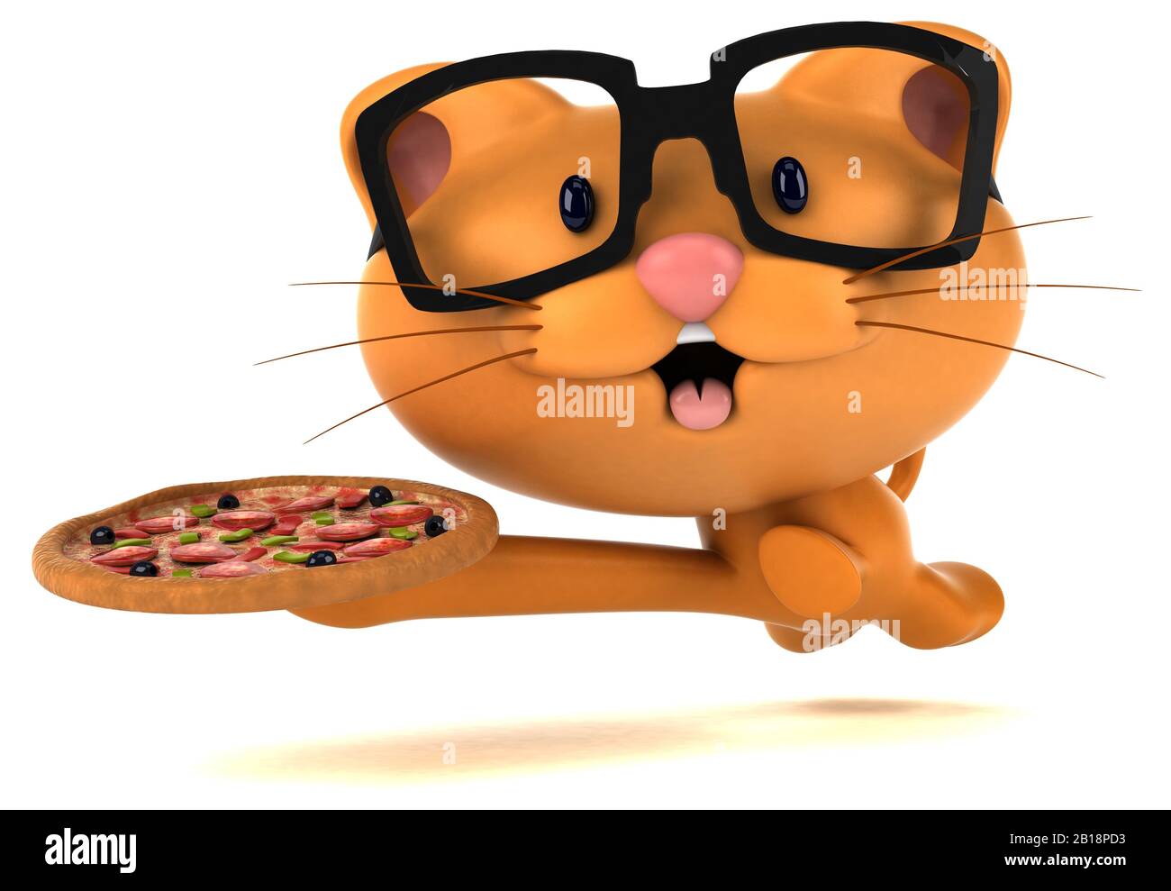 Fun cat - 3D Illustration Stock Photo - Alamy